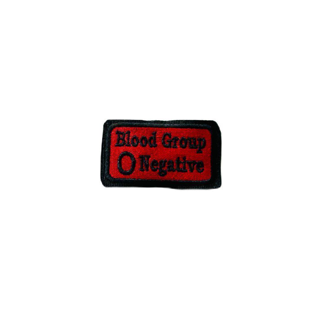 O NEGATIVE BLOOD GROUP PATCH EMBROIDERED 1.5 * 2 INCHES